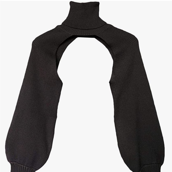 Sweaters | Womens Black Turtleneck Long Sleeve High Neck Cutout Arm ...